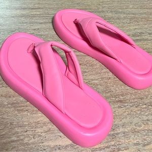 Zara | Shoes | Nwob Zara Pink Flip Flop Platform Sandals | Poshmark